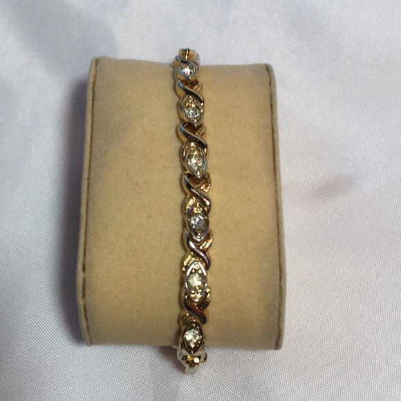 Jewelry | Vintage Crystal Faux Gold Bracelet | Poshmark